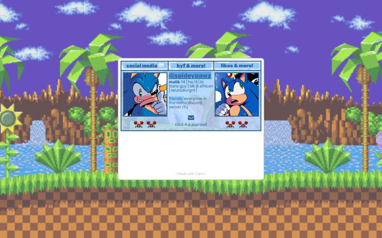 sonic carrd